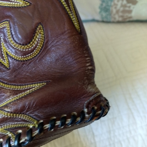 Dan Post | Bags | Rare Vintage Dan Post Distressed Leather Cowboy Boot ...